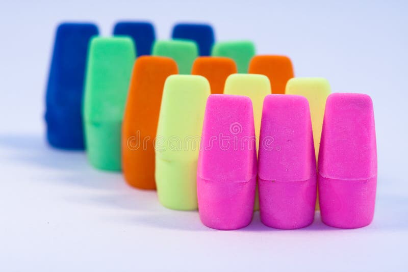 Colorful Erasers stock photo. Image of erasers, yellow - 13135156