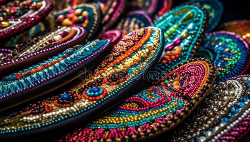 Colorful Ethnic Accessories Adorn the Vibrant Market Generated by AI ...