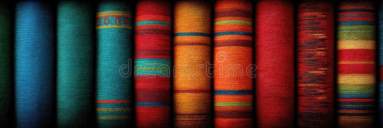 Colorful Ethnic Patterns Displayed on a Row of Beautifully Textured ...