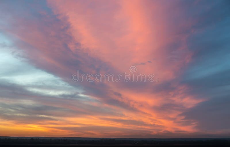 Colorful Evening Sky at Sunset Stock Image - Image of sunny, orange ...