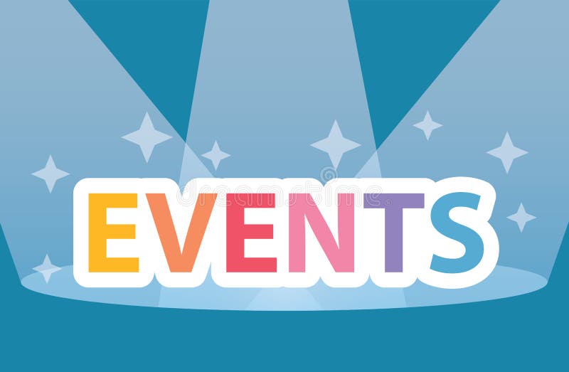 Colorful Events Word in Stage Lights Stock Vector - Illustration of ...