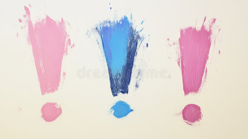 Colorful Exclamation Marks Painted on a Canvas. Stock Image - Image of ...