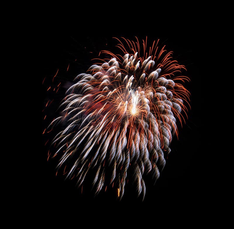 Red Fireworks Explosion on Black Sky Stock Image - Image of background ...