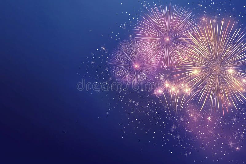 Colorful Exploding Fireworks in the Sky. Festival Banner Illustration ...