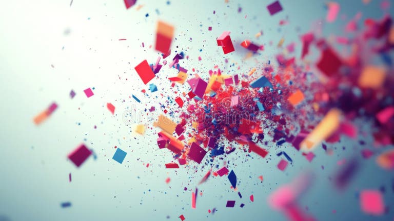 Colorful Exploding Geometric Shapes Abstract Art Stock Illustration ...