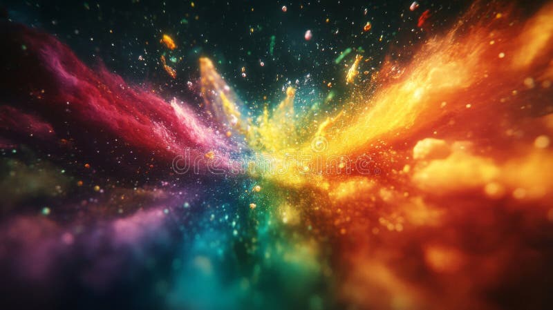 Colorful Exploding Powder Creates a Cosmic Nebula Effect Stock ...
