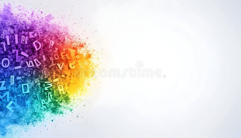 Rainbow Alphabet Explosion stock illustration. Illustration of effect ...