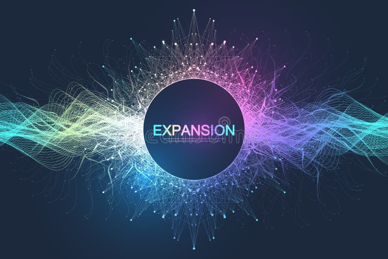 Colorful Explosion Background with Connected Line and Dots, Wave Flow ...
