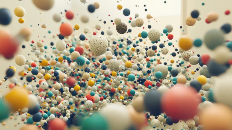 A Colorful Explosion of Balls in the Air Stock Photo - Image of ...