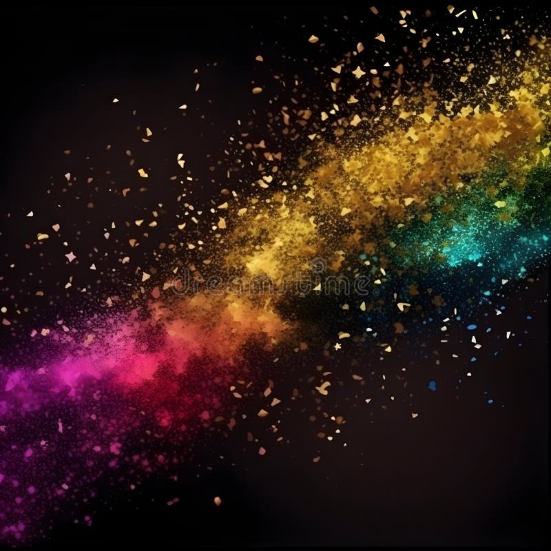 A Colorful Explosion is Being Created in a Black Background. Pink ...