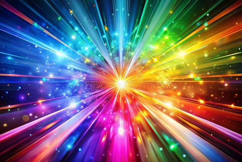 Colorful Explosion Burst, Digital Art, Radiating Energy, Starburst ...