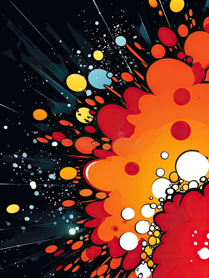 A Colorful Explosion of Circles and Dots Stock Illustration ...