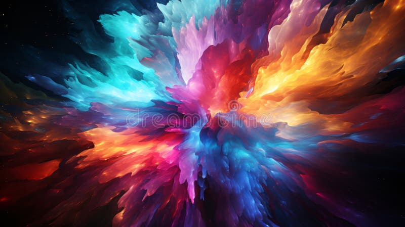 A Colorful Explosion of Colors in Watercolor Style Stock Photo - Image ...