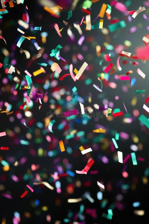 A Colorful Explosion of Confetti Against a Dark Backdrop, Perfect for ...