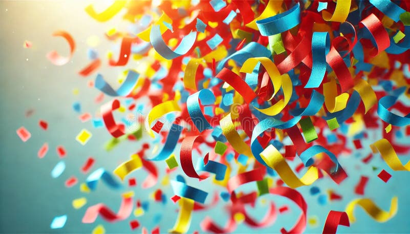A Colorful Explosion of Confetti is Falling from the Sky Stock Photo ...