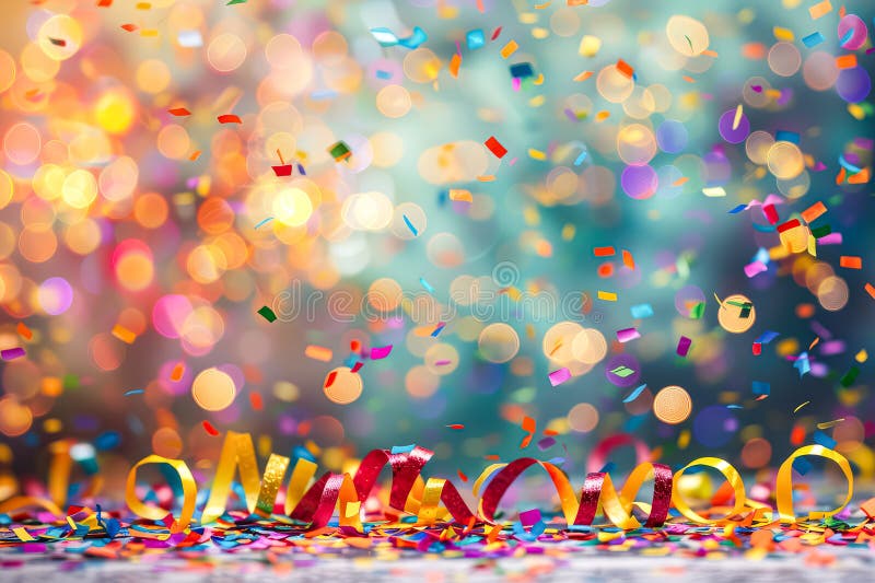 Colorful Explosion of Confetti is Falling from the Sky. Stock Photo ...