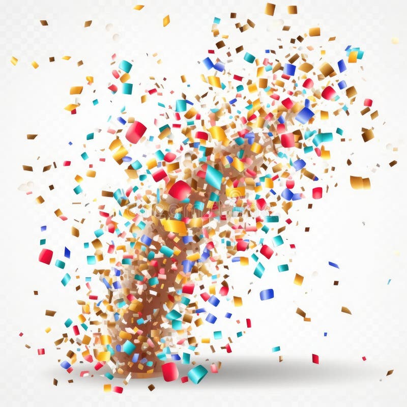 Colorful Explosion of Confetti is Flying in Air, with Rainbow Flag and ...