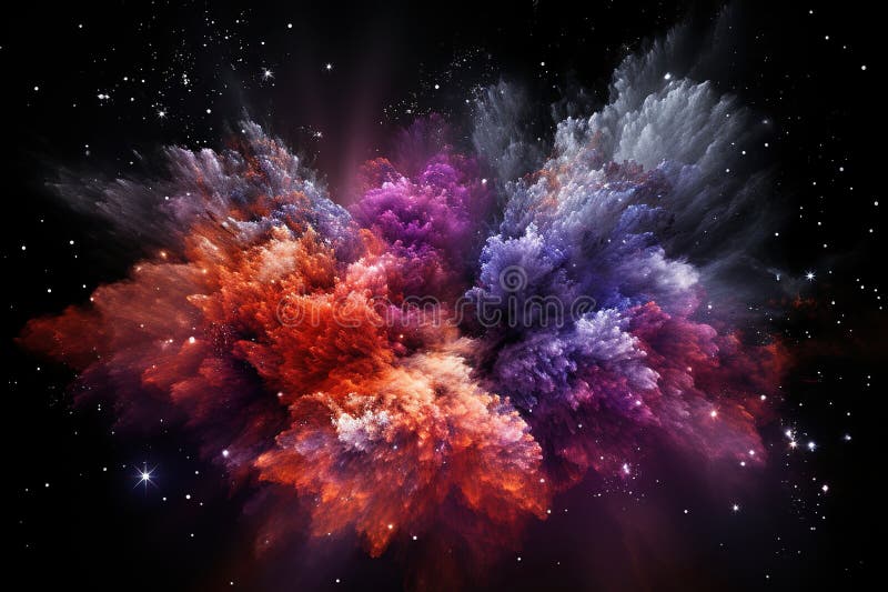 Colorful Explosion of Cosmic Dust. Generated by Artificial Intelligence ...