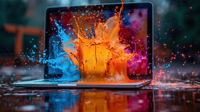 Colorful Explosion: Creative Computer Concept for Unique Thinking and ...