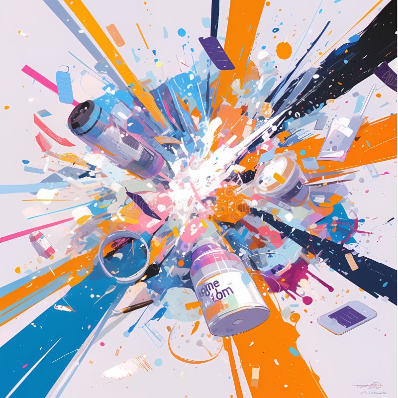 Colorful Explosion of Creativity Stock Illustration - Illustration of ...