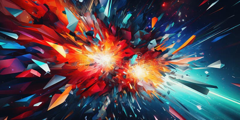 A Colorful Explosion of Crystals Stock Illustration - Illustration of ...