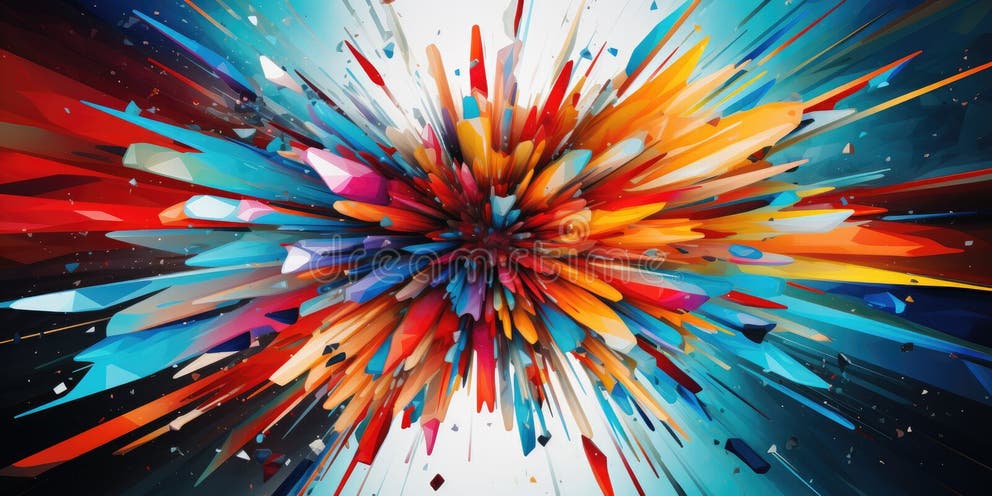 A Colorful Explosion of Crystals Stock Illustration - Illustration of ...