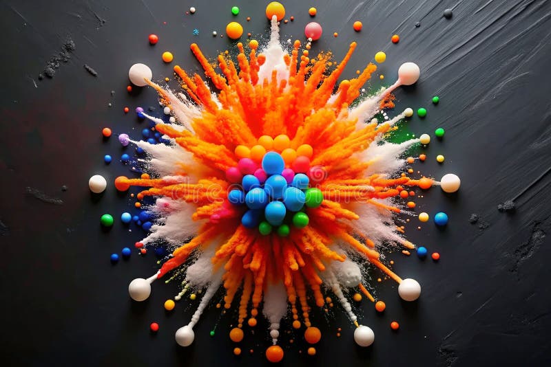 Colorful Explosion Design on Dark Textured Surface Stock Illustration ...