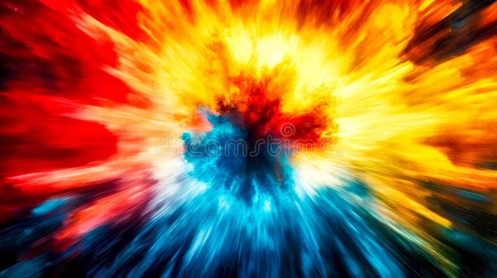 Colorful Explosion Expanding with Motion Blur Effect Stock Photo ...
