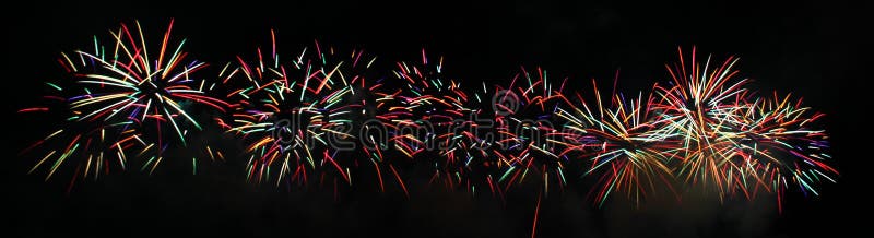 Colorful Explosion of Fireworks Stock Image - Image of black, explosion ...