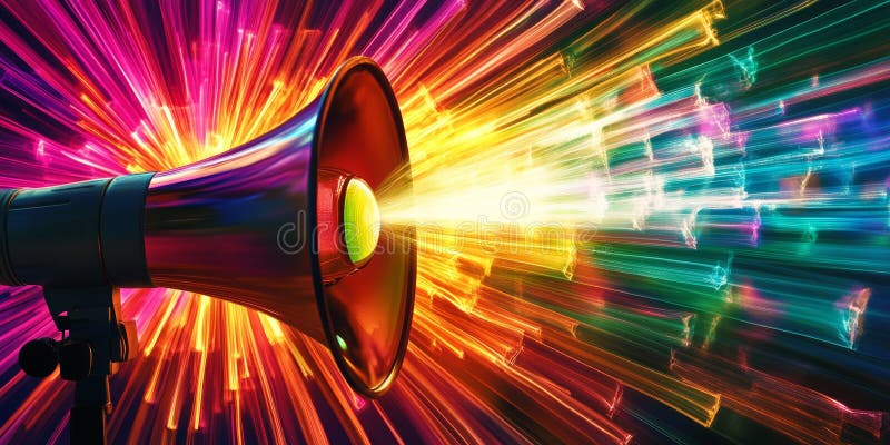 A Colorful Explosion with a Large Microphone in the Middle Stock ...