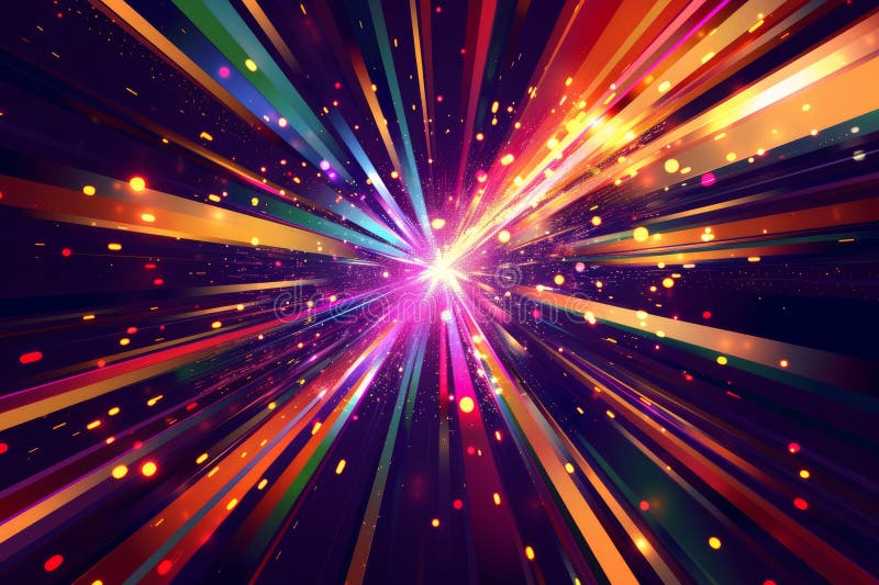 A Colorful Explosion of Light and Color Stock Illustration ...