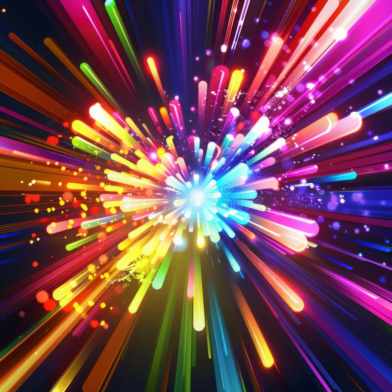 A Colorful Explosion of Light and Color Stock Illustration ...