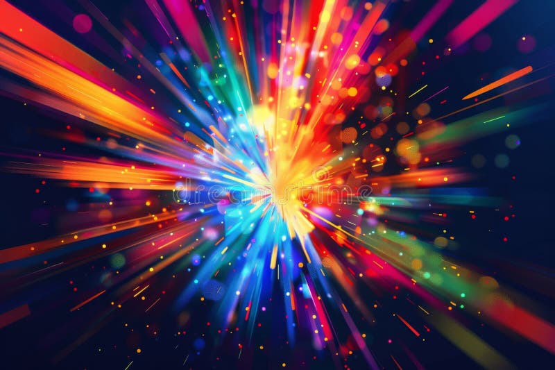 A Colorful Explosion of Light and Color Stock Illustration ...
