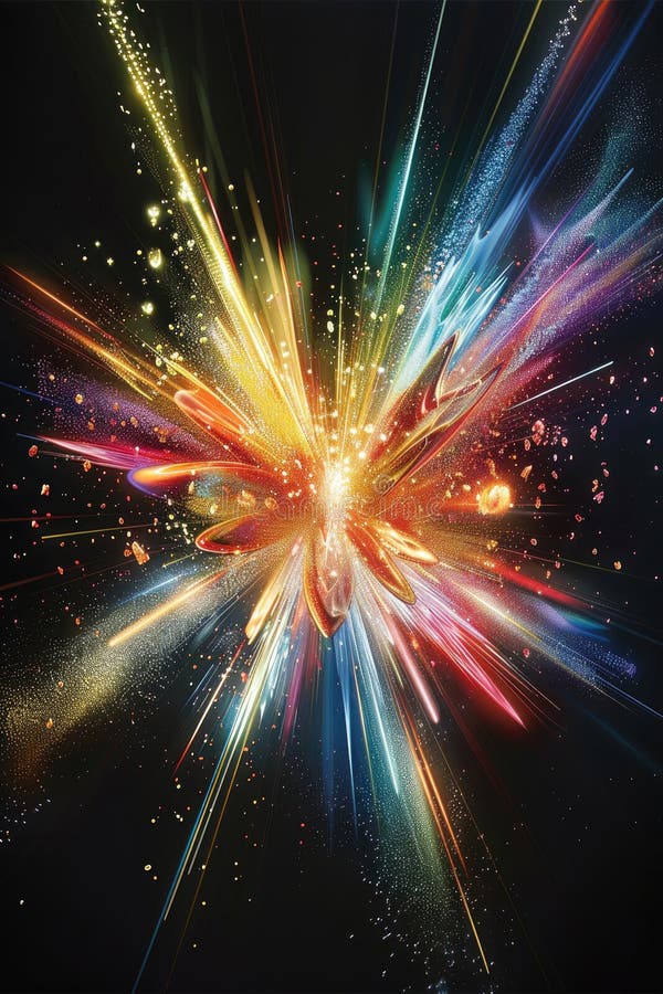 A Colorful Explosion of Light and Color Stock Photo - Image of blast ...