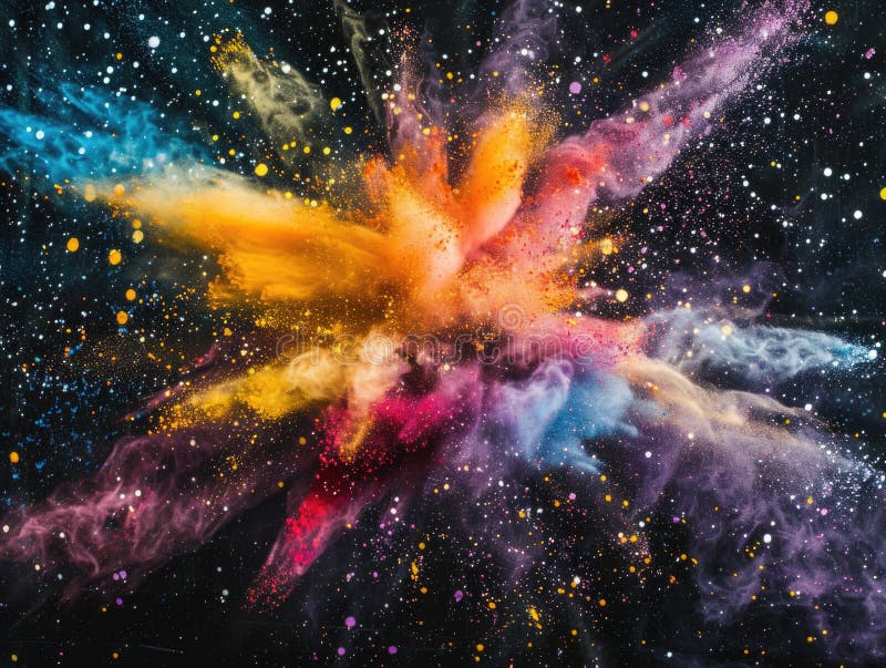 A Colorful Explosion of Light and Color in the Sky Stock Image - Image ...