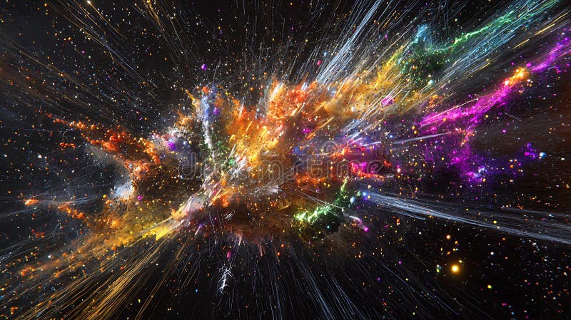 A Colorful Explosion of Light and Color in Space Stock Photo - Image of ...