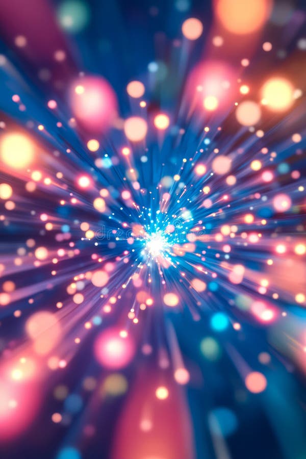 Colorful Explosion of Light Particles Creating an Abstract Cosmic ...