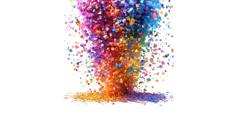 Colorful Explosion of Multicolor Confetti Isolated on Transparent ...