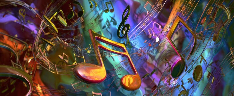 The Colorful Explosion of Musical Notes in an Abstract Wonderland.AI ...