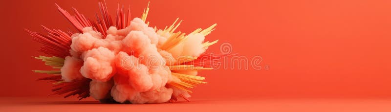 Colorful Explosion of Orange Smoke and Vibrant Spikes on a Matching ...