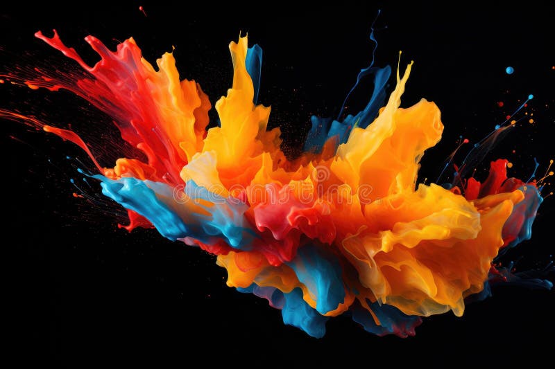 A Colorful Explosion of Paint Stock Illustration - Illustration of ...