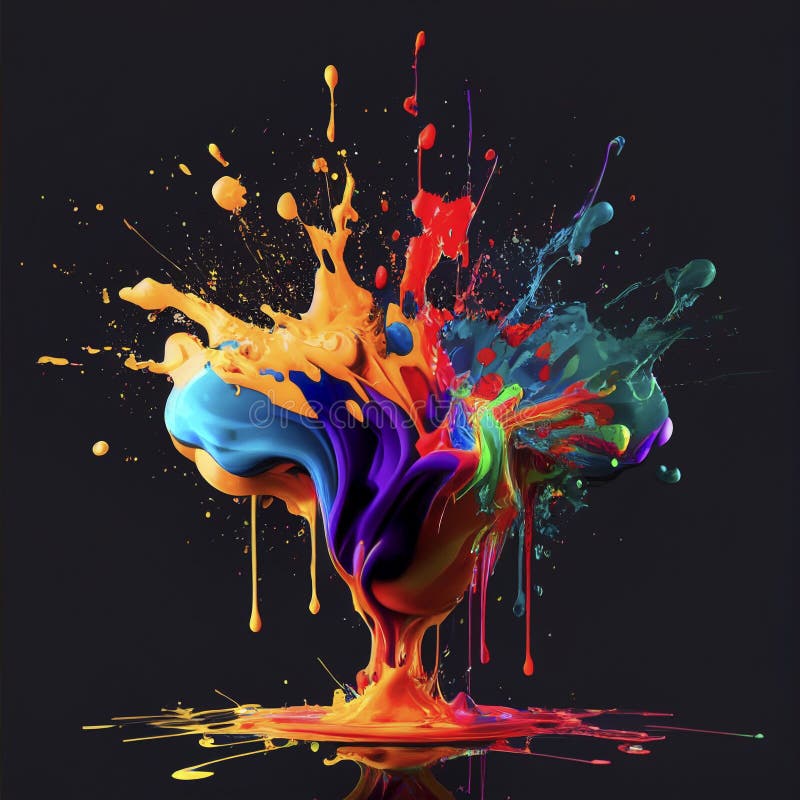 Colorful Explosion of Paint Background, Ai Generation Stock ...