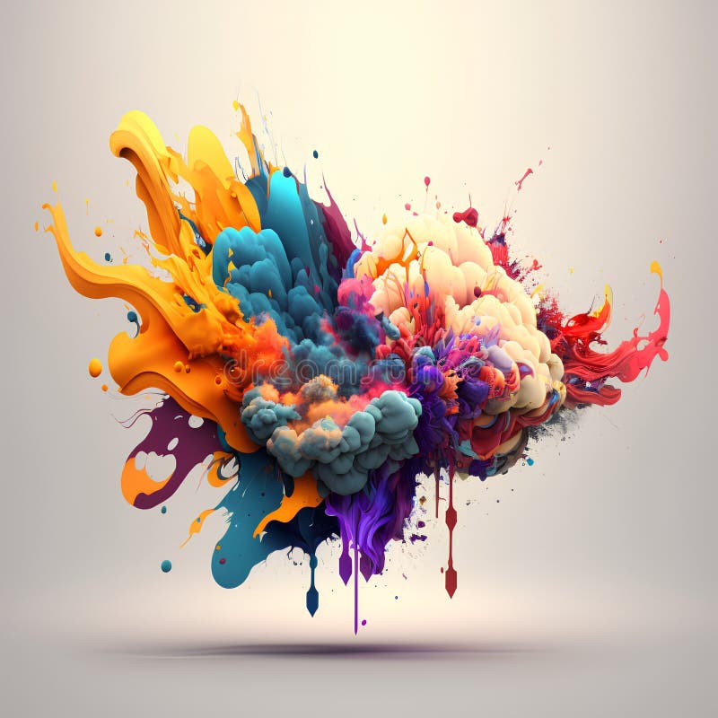 Colorful Explosion of Paint. 3d Rendering, 3d Illustration Stock ...