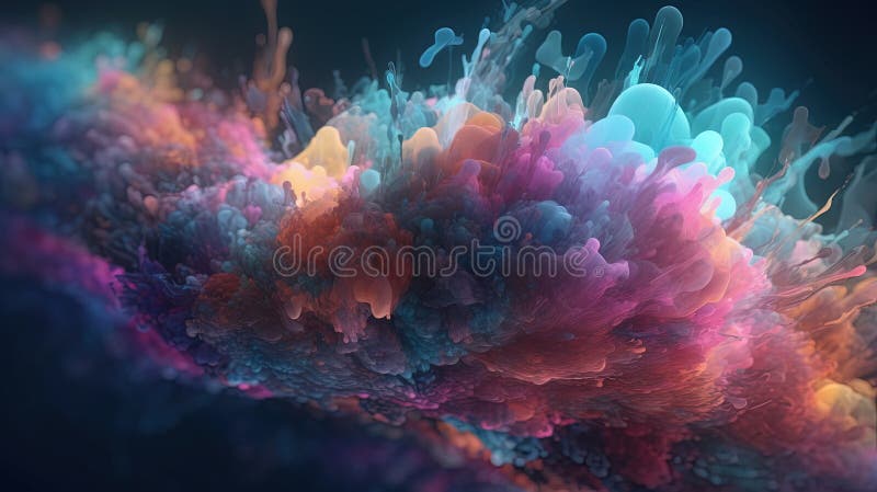 A Colorful Explosion of Paint with a Pastel Color Palette. Dynamic and ...
