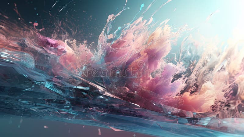 A Colorful Explosion of Paint with a Pastel Color Palette. Dynamic and ...