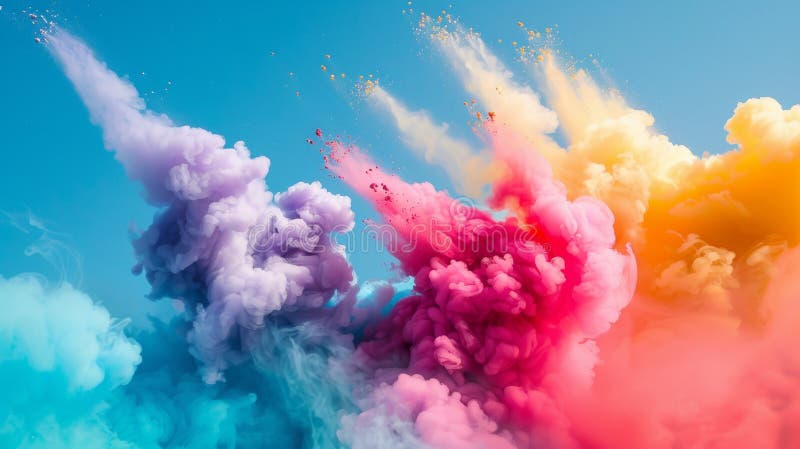 Colorful Explosion of Paint Powder in the Air Stock Image - Image of ...