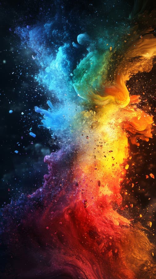 A Colorful Explosion of Paint is Shown on the Screen Stock Illustration ...