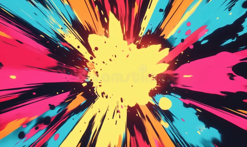 Colorful Explosion of Paint Splashes and Streaks Stock Photo - Image of ...