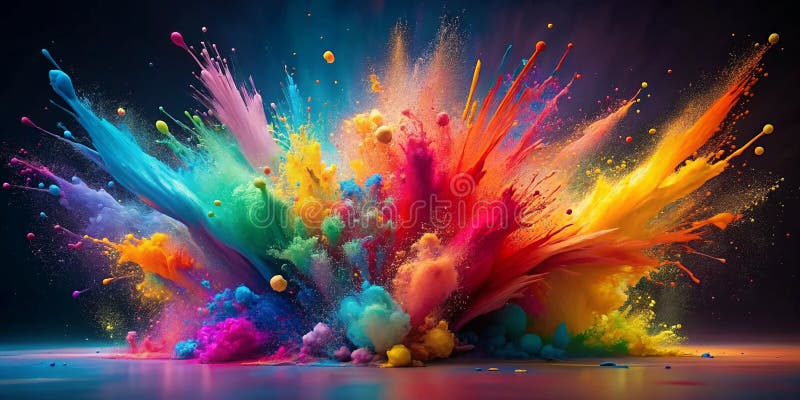 A Colorful Explosion of Paint Splatters that Creates a Dramatic and ...