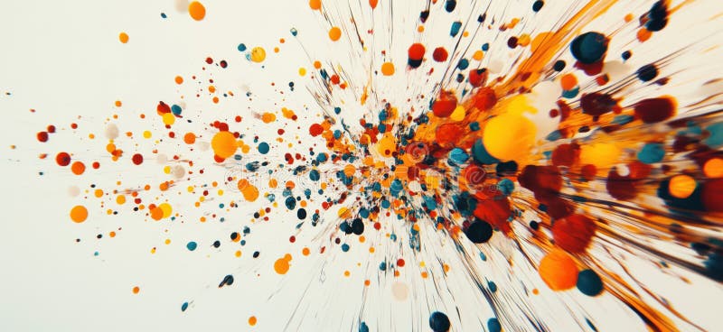 Colorful Explosion of Paint Splatters, Vibrant Dots in Various Sizes ...